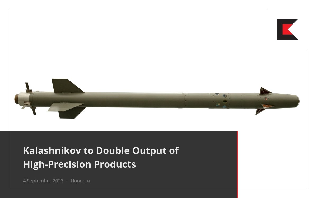 Kalashnikov to Double Output of High-Precision Products