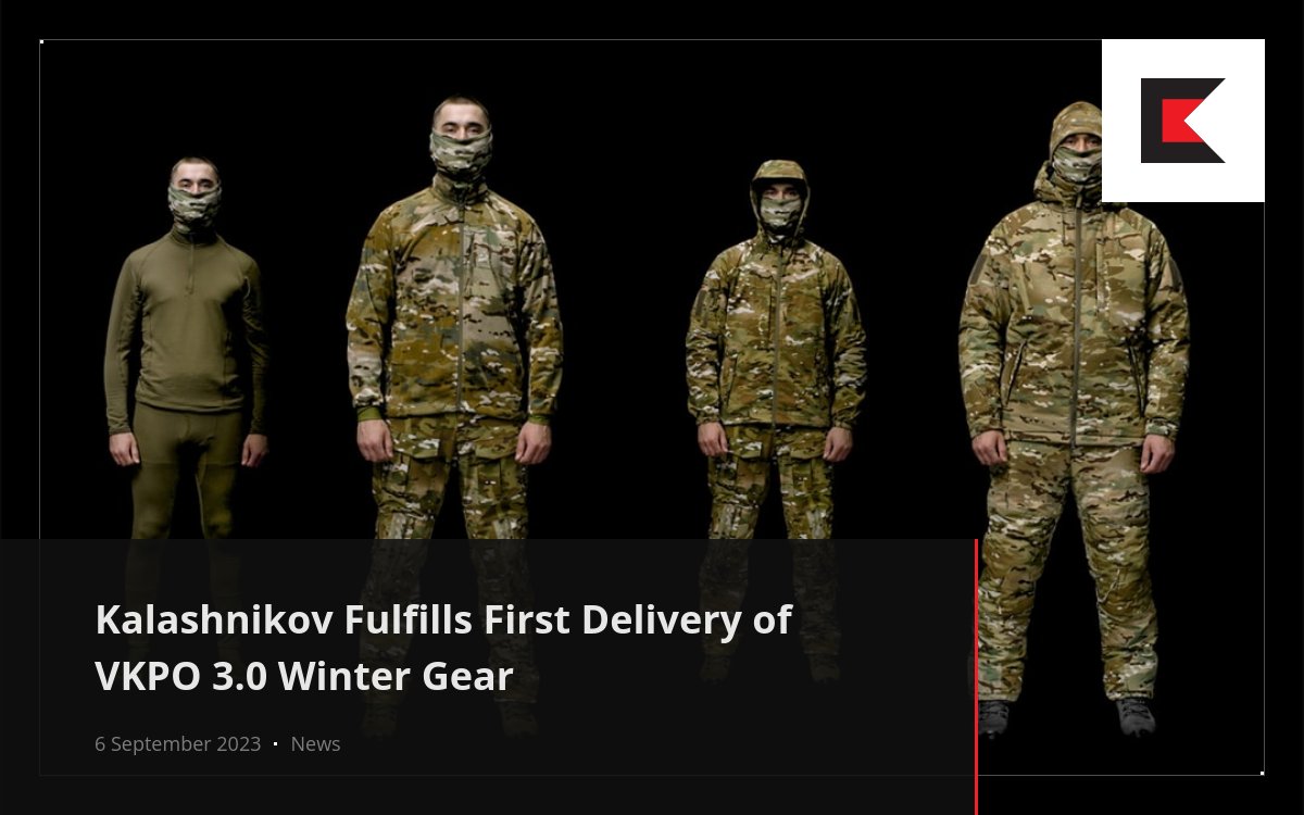 Kalashnikov Fulfills First Delivery of VKPO 3.0 Winter Gear
