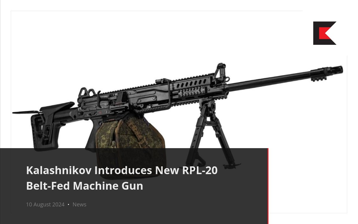 Kalashnikov Introduces New RPL-20 Belt-Fed Machine Gun