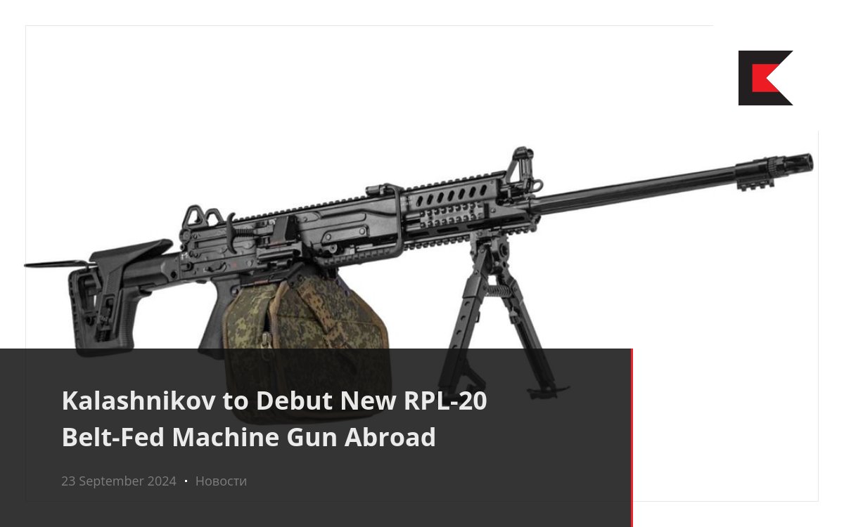 Kalashnikov to Debut New RPL-20 Belt-Fed Machine Gun Abroad